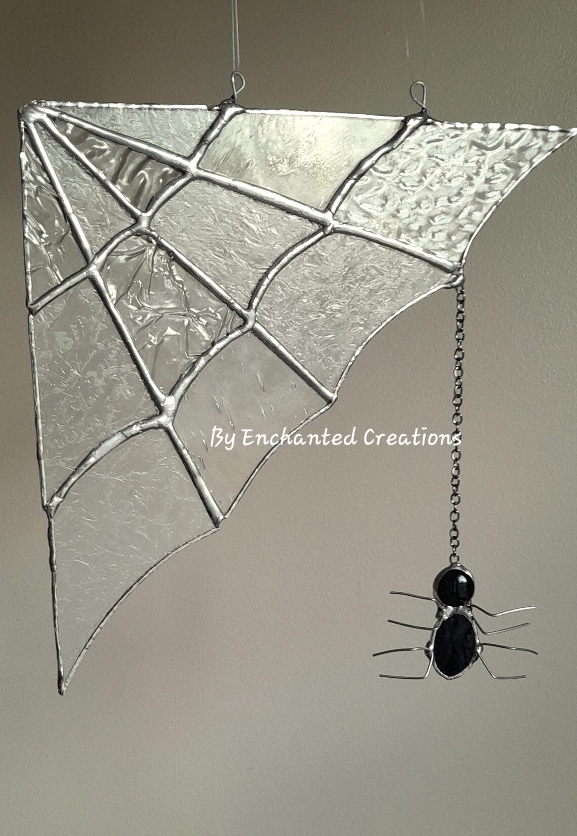 Stained Glass Spider Web and Spider Wall Hanging - Etsy