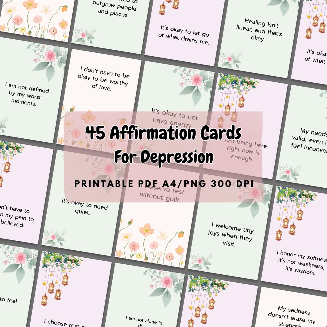 Affirmation Cards for Depression: Self-healing Mental Health Quotes ...