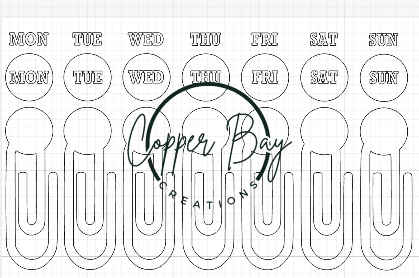 Jumbo Paperclips SVG Cut File Days of the Week - Etsy