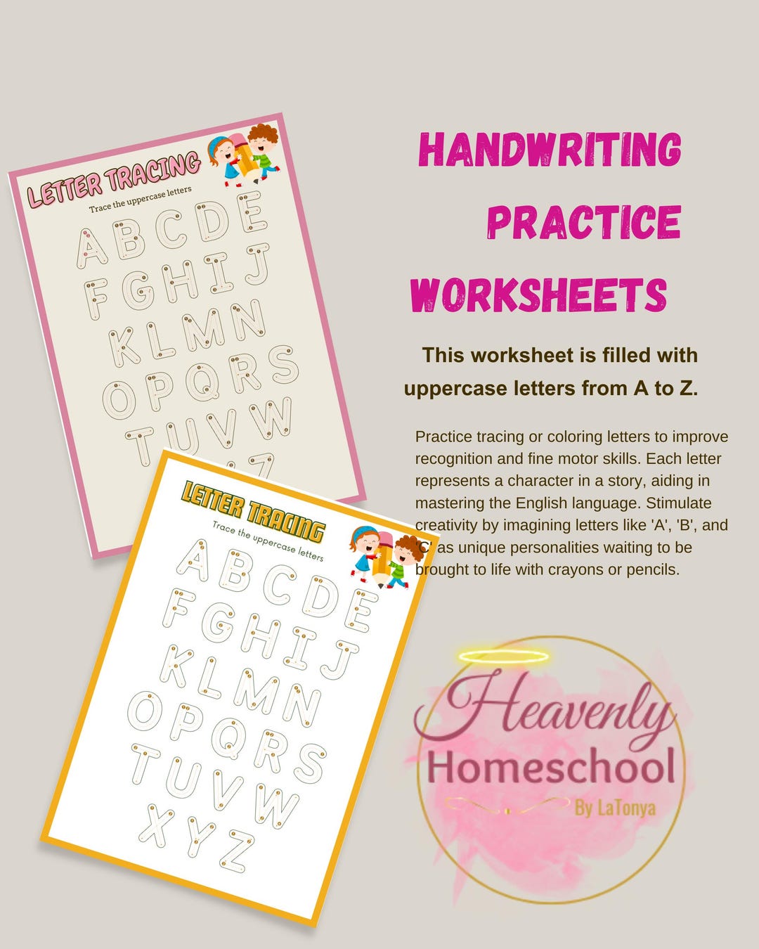 Handwriting Practice, Lettering Practice Kindergarten Alphabet Tracing ...