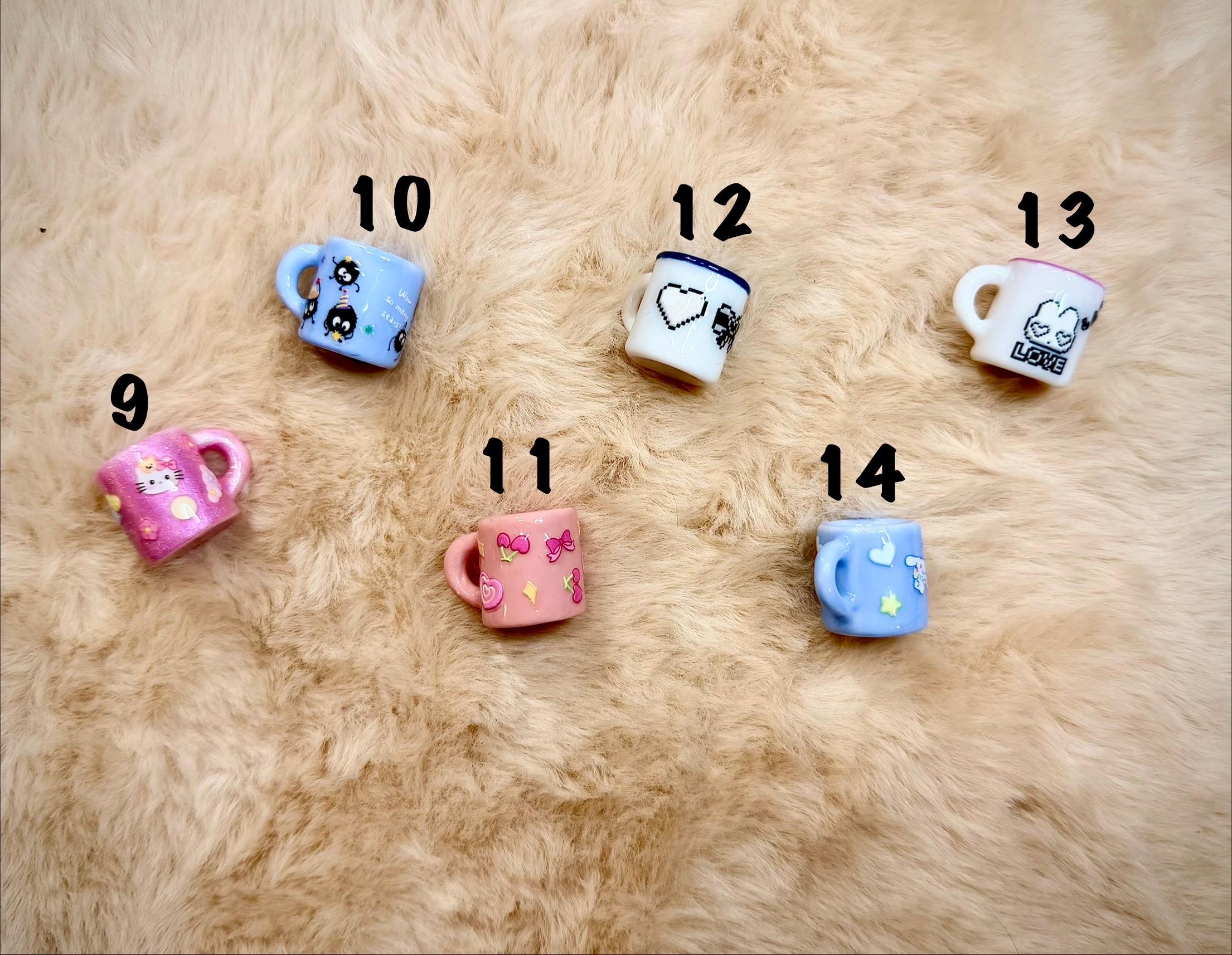 Playscale Miniature Coffee Mugs: Hand-painted 1/6 Scale Doll Cups, Doll ...
