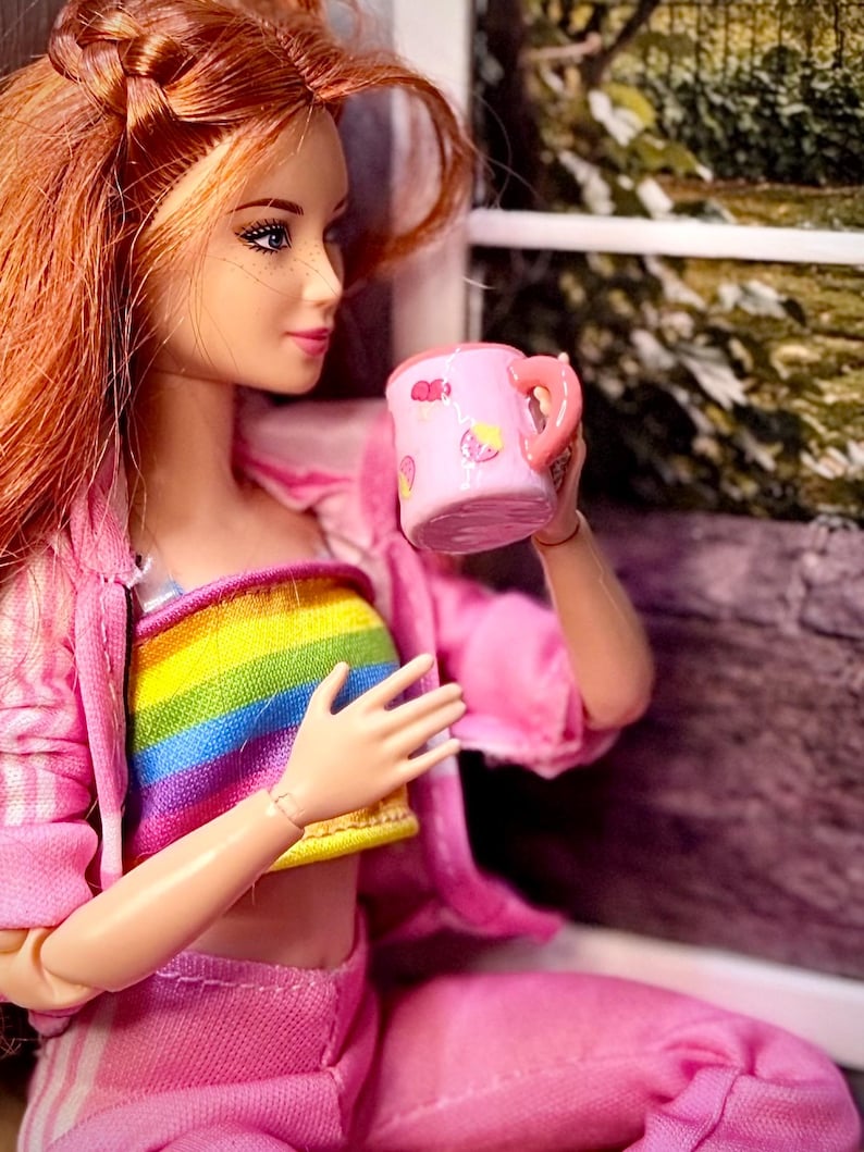 Playscale Miniature Coffee Mugs: Hand-painted 1/6 Scale Doll Cups, Doll ...