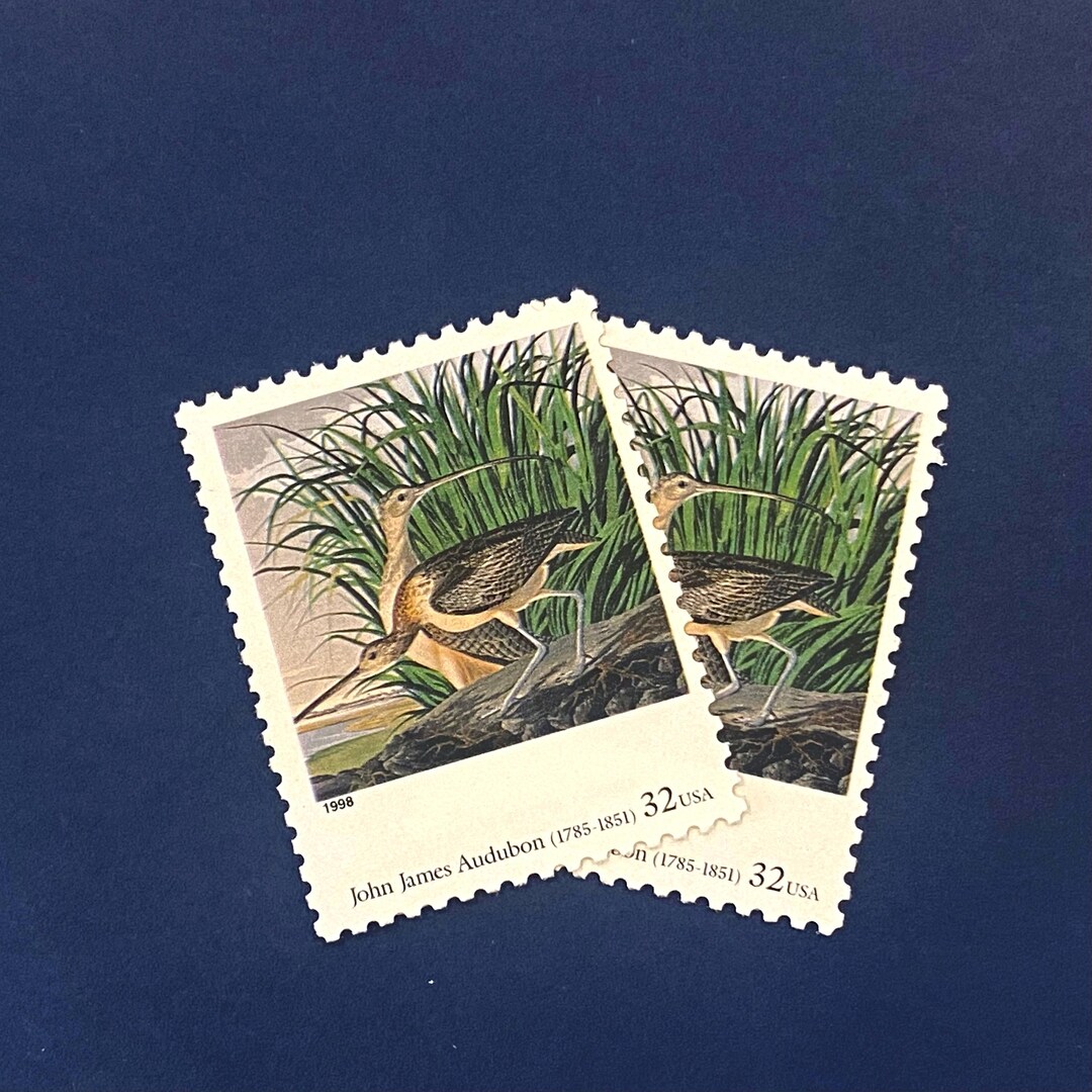 Long-billed Curlew | John James Audubon Stamp | American Artists Stamps ...
