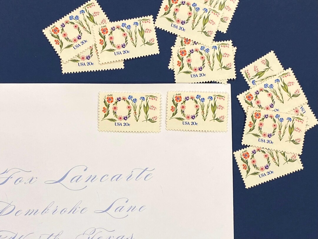 LOVE Floral US Stamps, Set of 5 Singles, 20 Cent Stamps, MNH, Scott ...