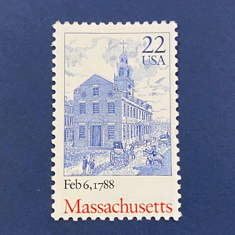 Massachusetts Stamp | Ramification of the Constitution | Vintage Mint ...