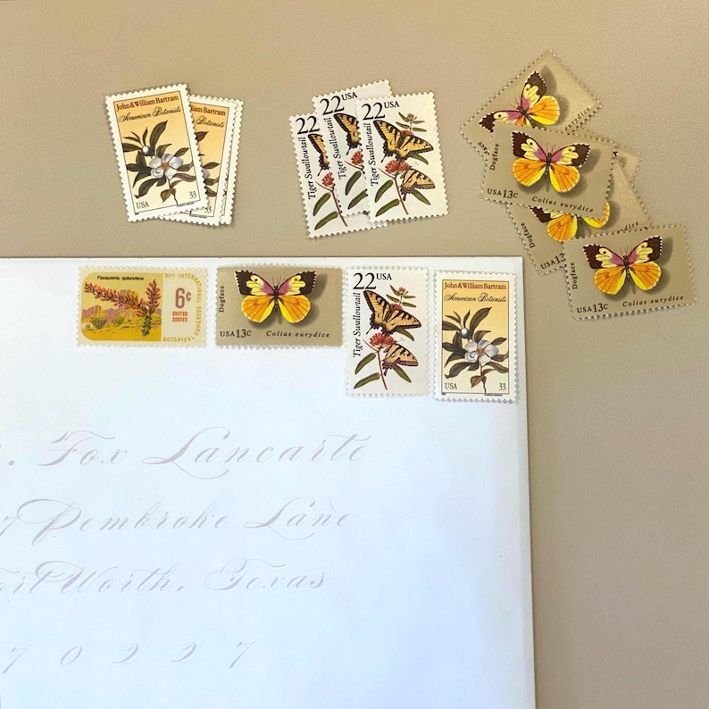 Curated Vintage Postage Set | Wedding Stamps | Set of 4 MNH Stamps ...