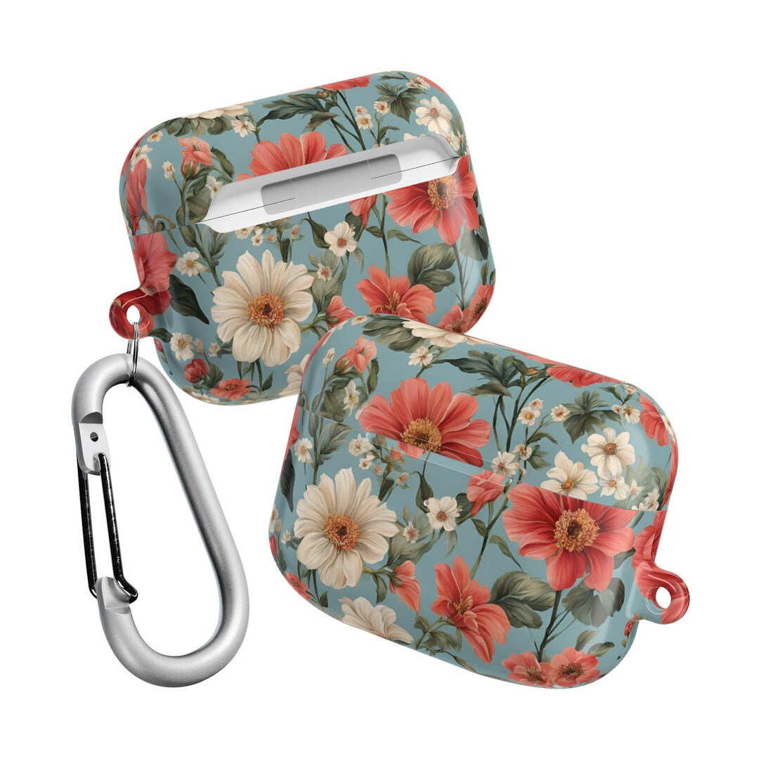 Floral AirPod Cases With Botanical Print, Cute Earbud Holder, Gift for ...
