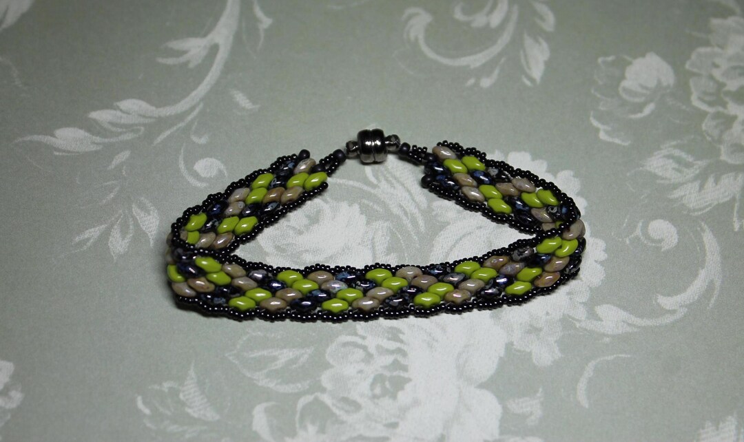 Super Duo Peyote Bracelet Magnetic Clasp Camo - Etsy