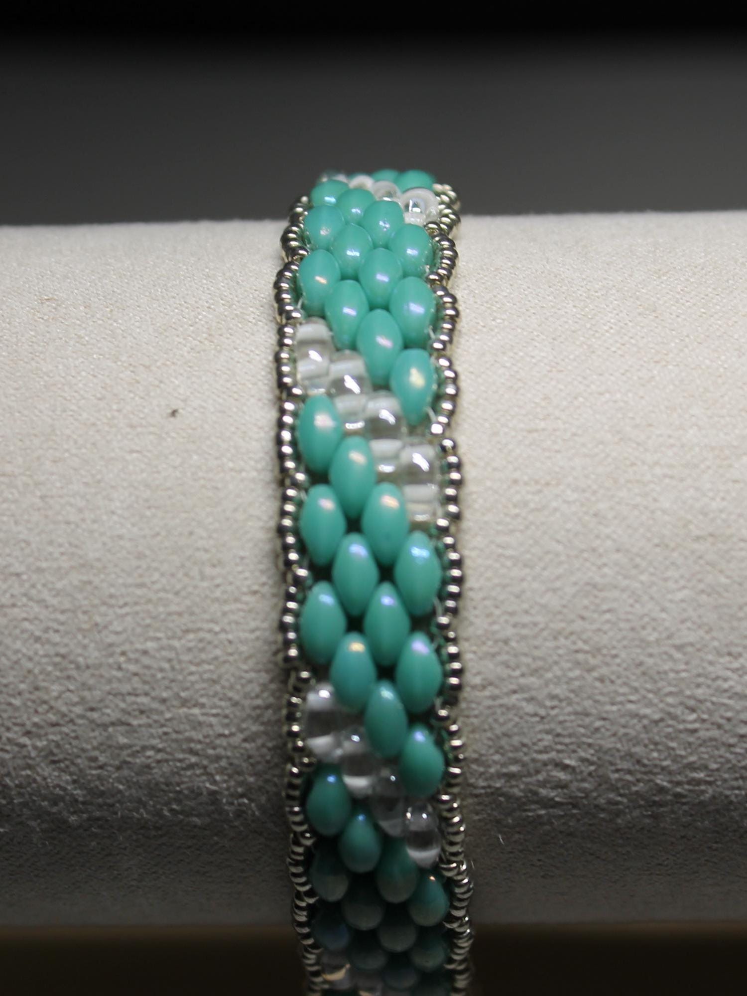Super Duo Peyote Bracelet Magnetic Clasp Turquoise - Etsy