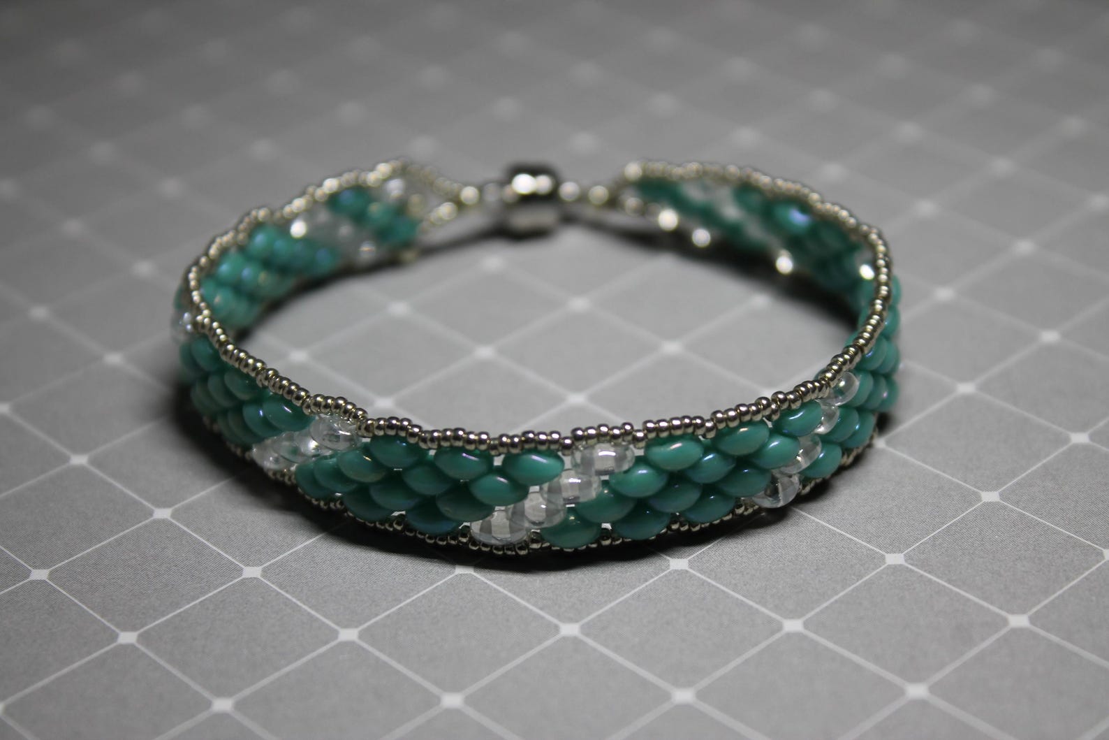 Super Duo Peyote Bracelet Magnetic Clasp Turquoise - Etsy