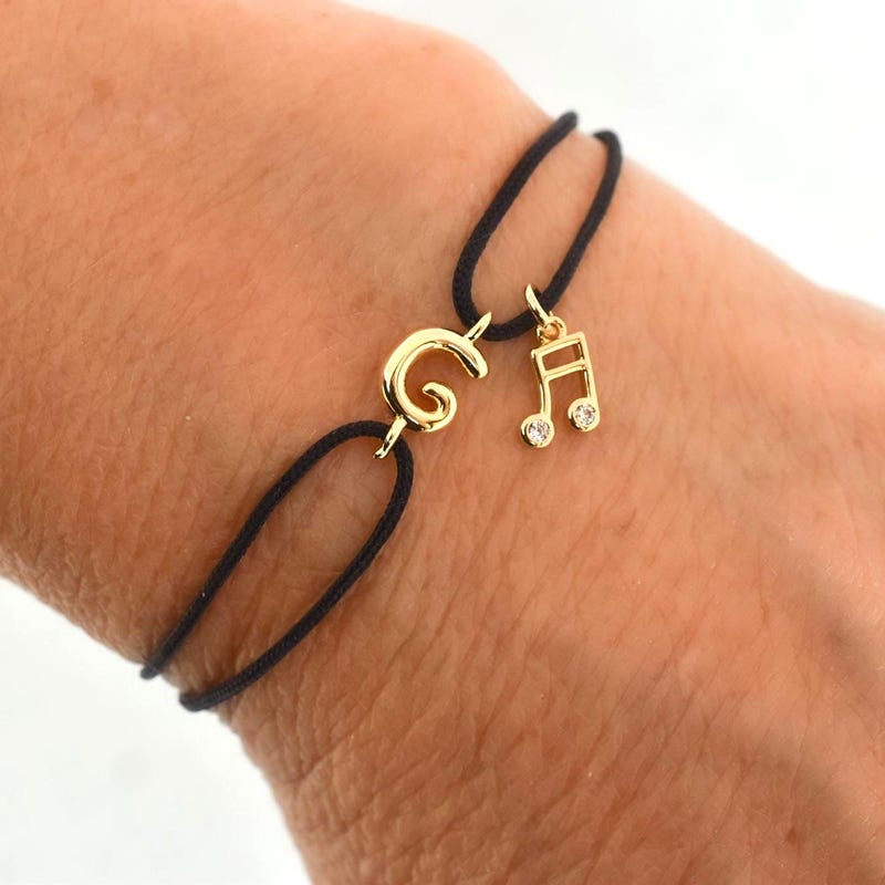Music Note Cord Bracelet - Etsy