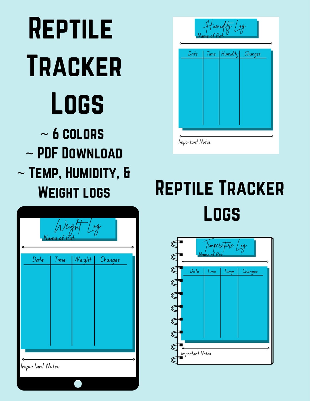 Reptile Tracker Logs - Etsy