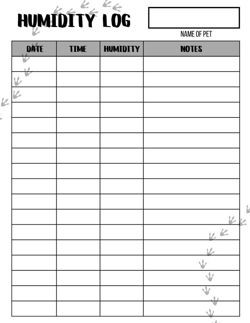 Reptile Tracker Log - Etsy