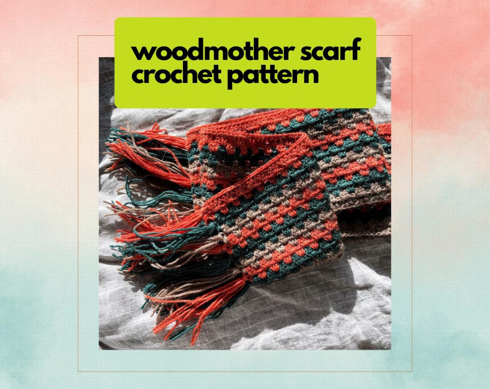 The Woodmother Scarf (pattern PDF) - Fiber Art, Scarf, Diy, Digital ...