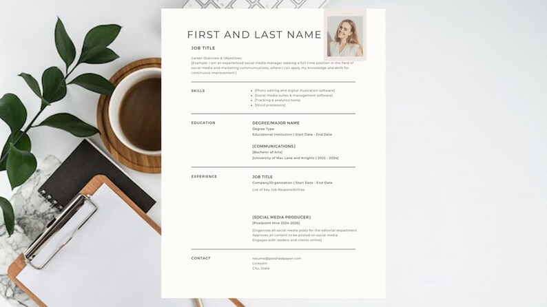 Basic Polished Resume - Etsy