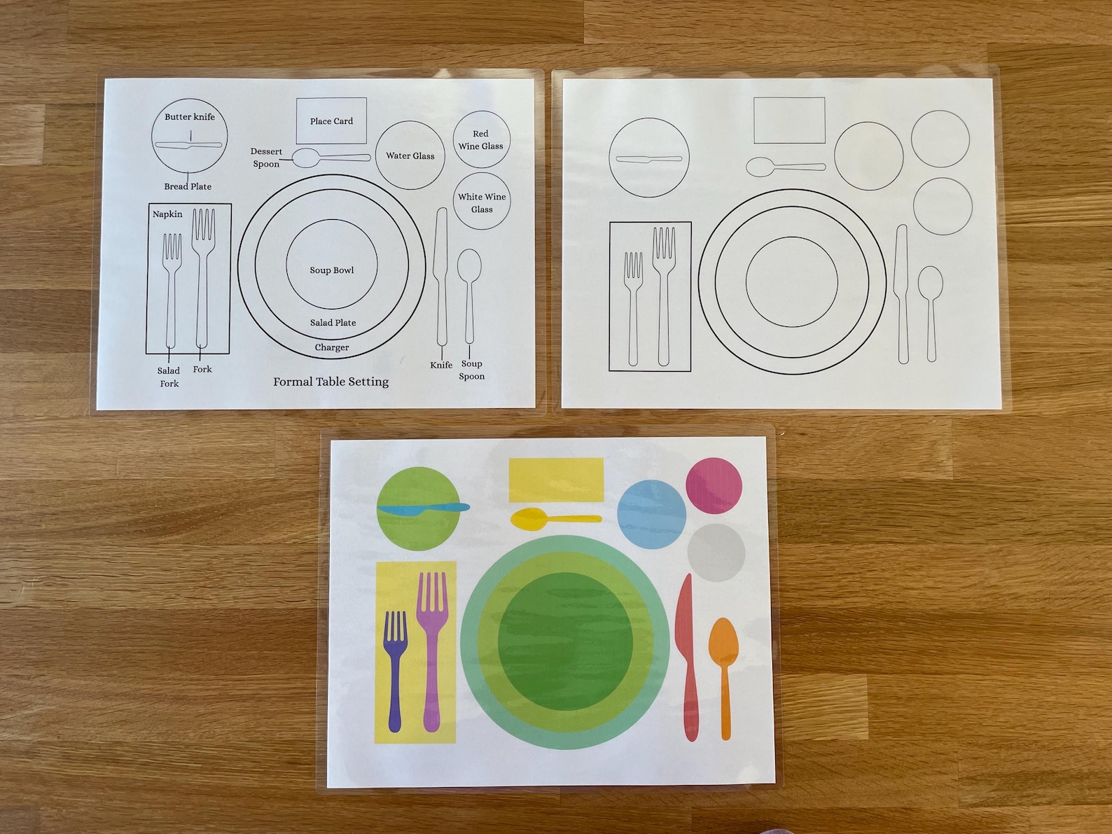 Montessori Placemat, Table Setting Placemat Printables for Kids ...