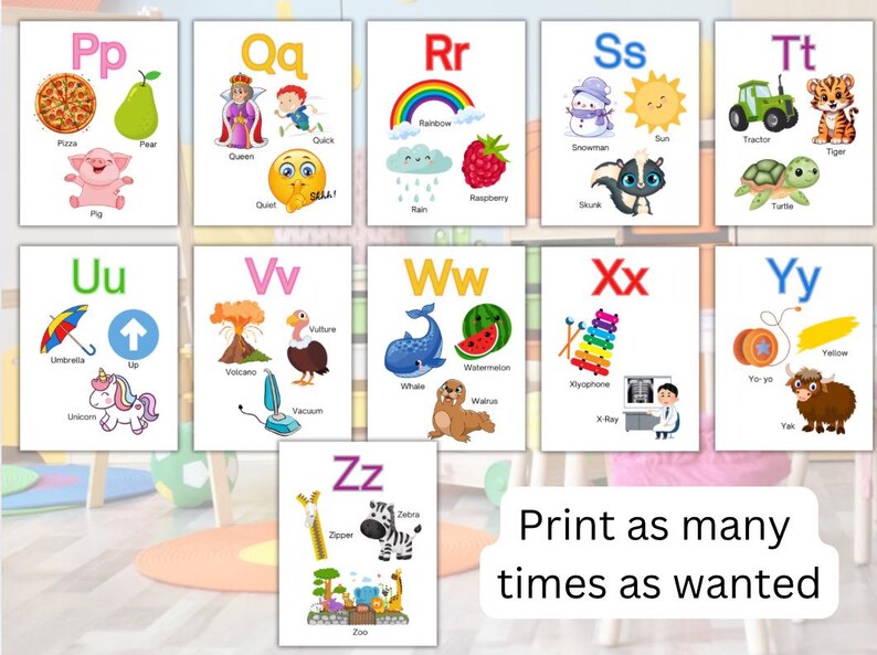 Alphabet Posters Classroom, ABC Posters Classroom, Printable Alphabet ...