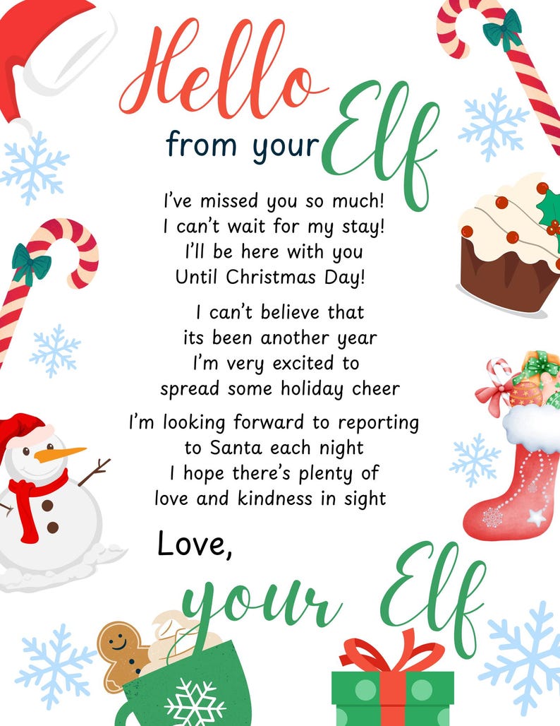 Printable Welcome Back Elf Letter, Elf Welcome Back, Welcome Back Elf ...