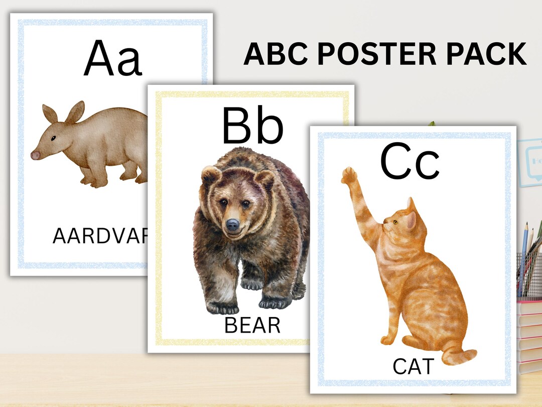 Watercolour Alphabet Posters Classroom, ABC Posters, Alphabet Chart ...