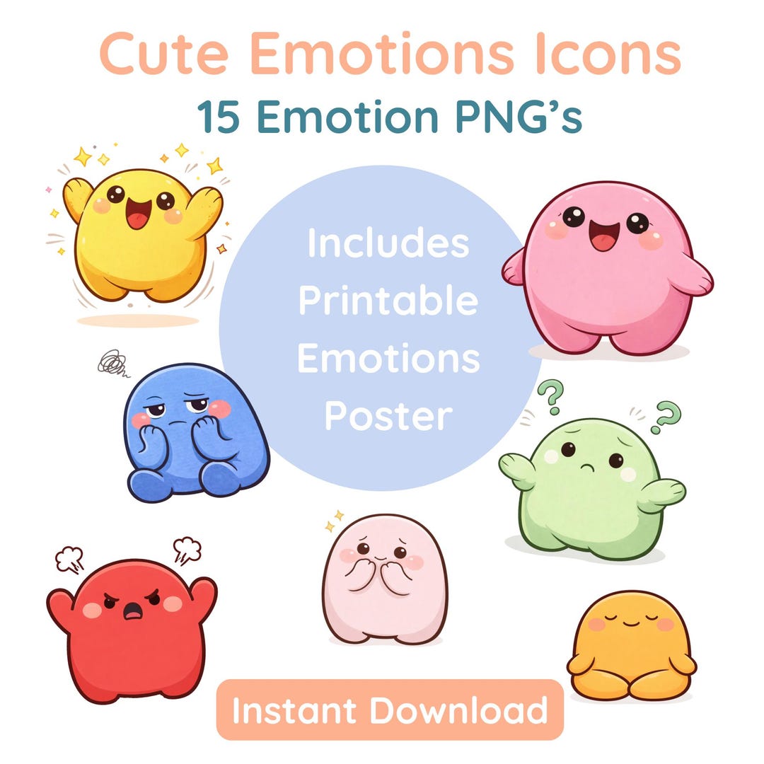 Kids Emotions Clipart PNG, SEL Toddler Preschool, Cute Feelings Clipart ...