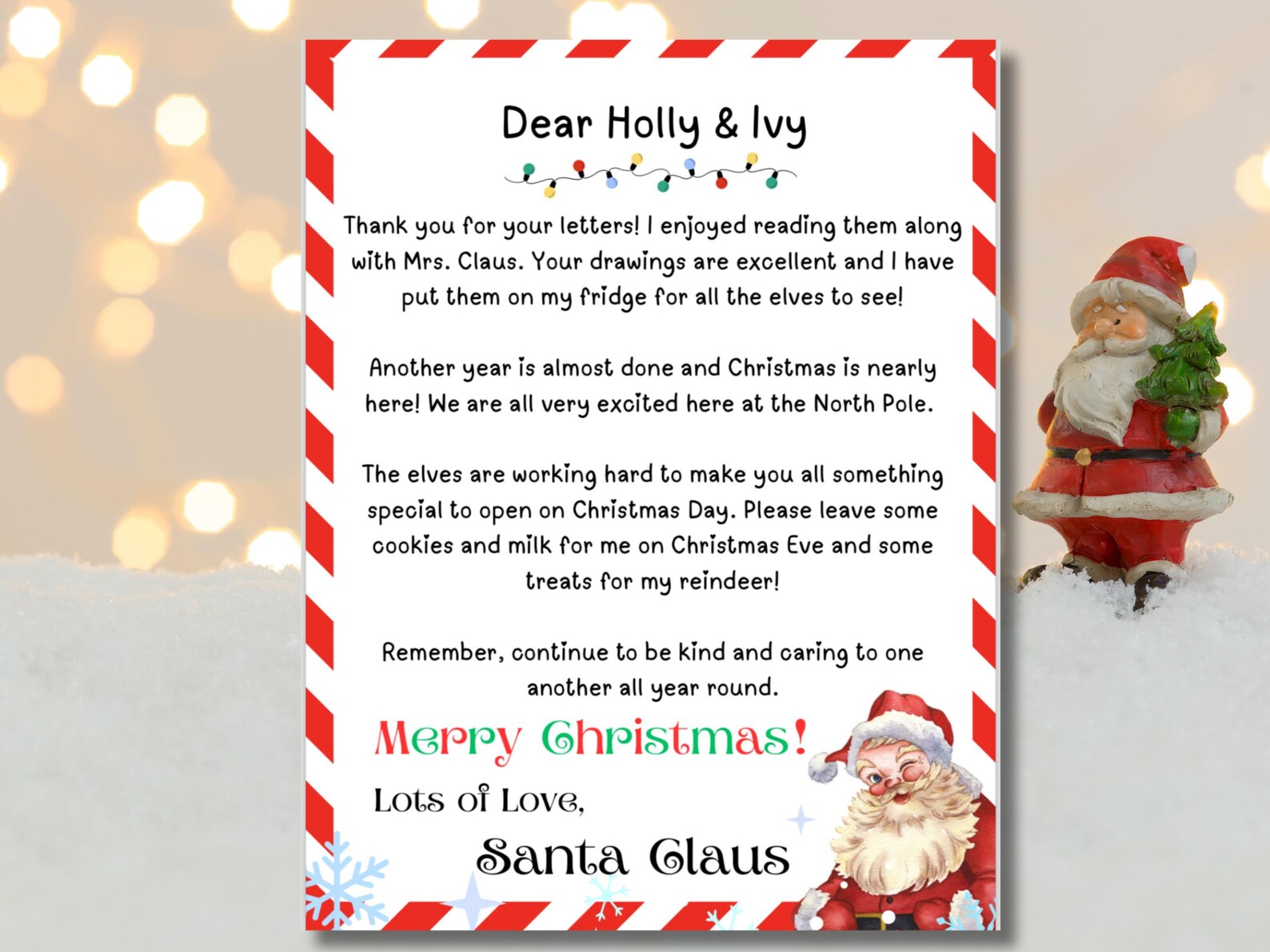 Editable Letter From Santa, Letter From Santa, Note From Santa, Santa ...
