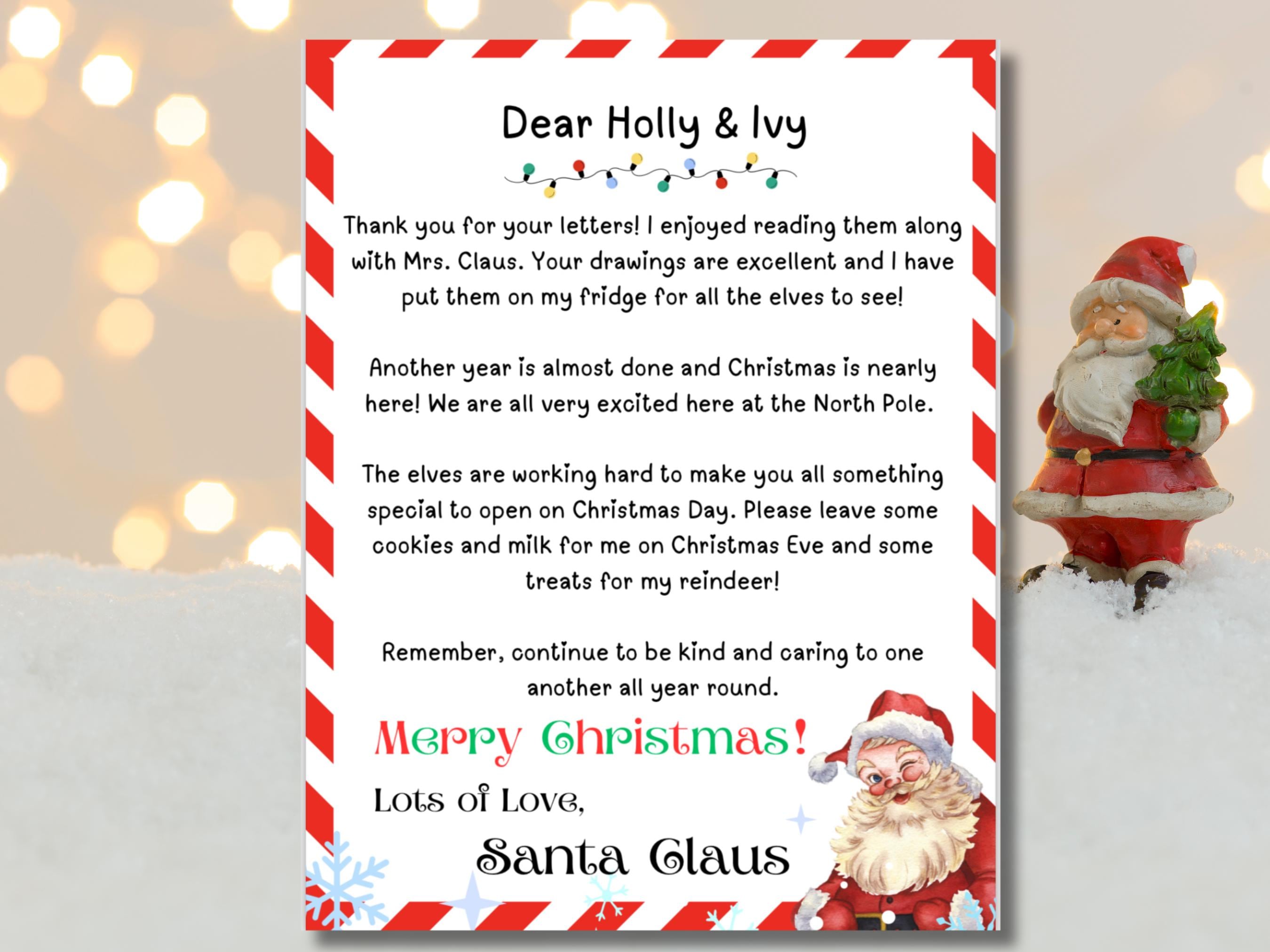 Editable Letter From Santa, Letter From Santa, Note From Santa, Santa ...