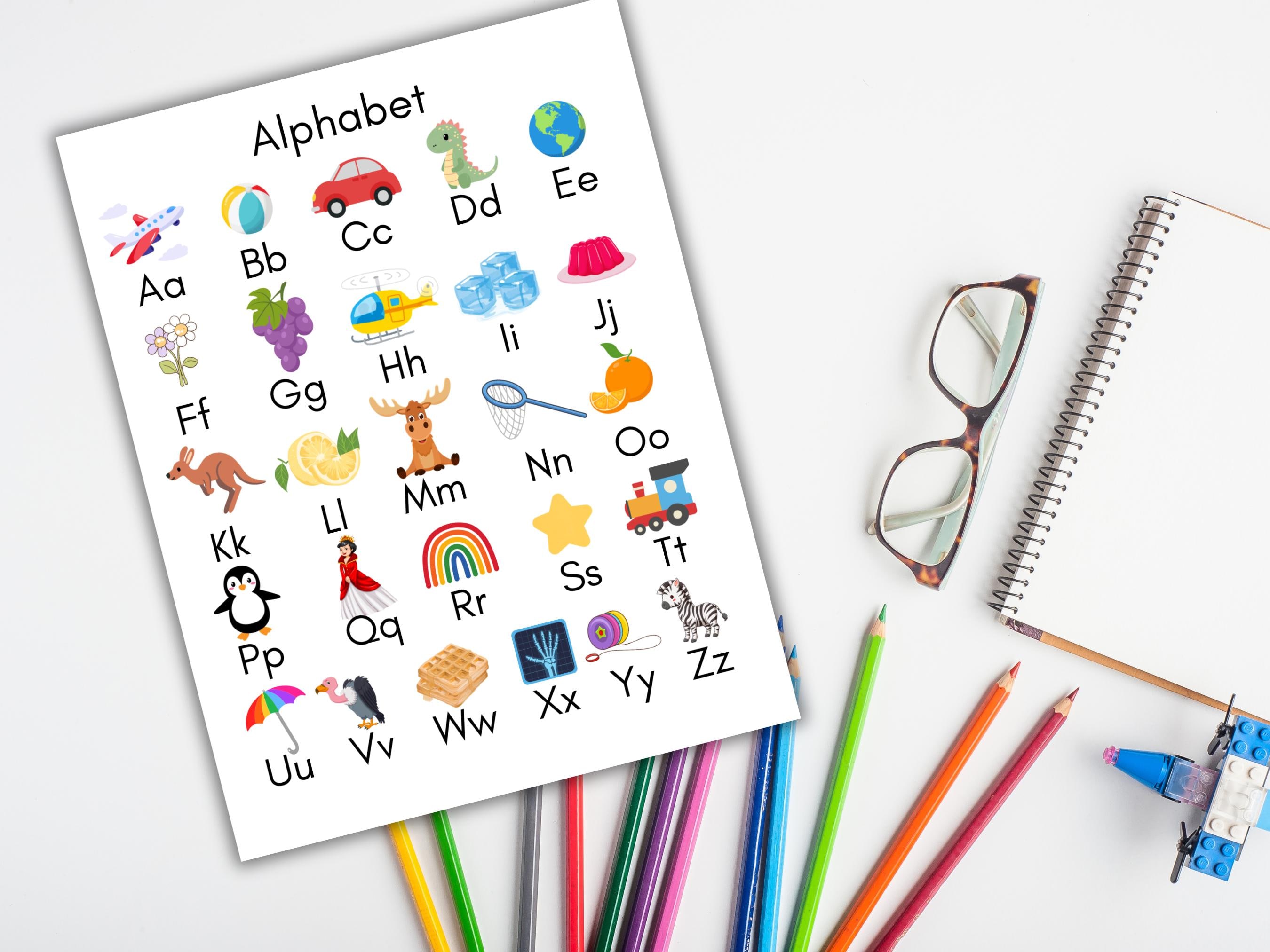 Alphabet Chart, ABC Poster, Animal Alphabet, Colouful Alphabet, ABC ...
