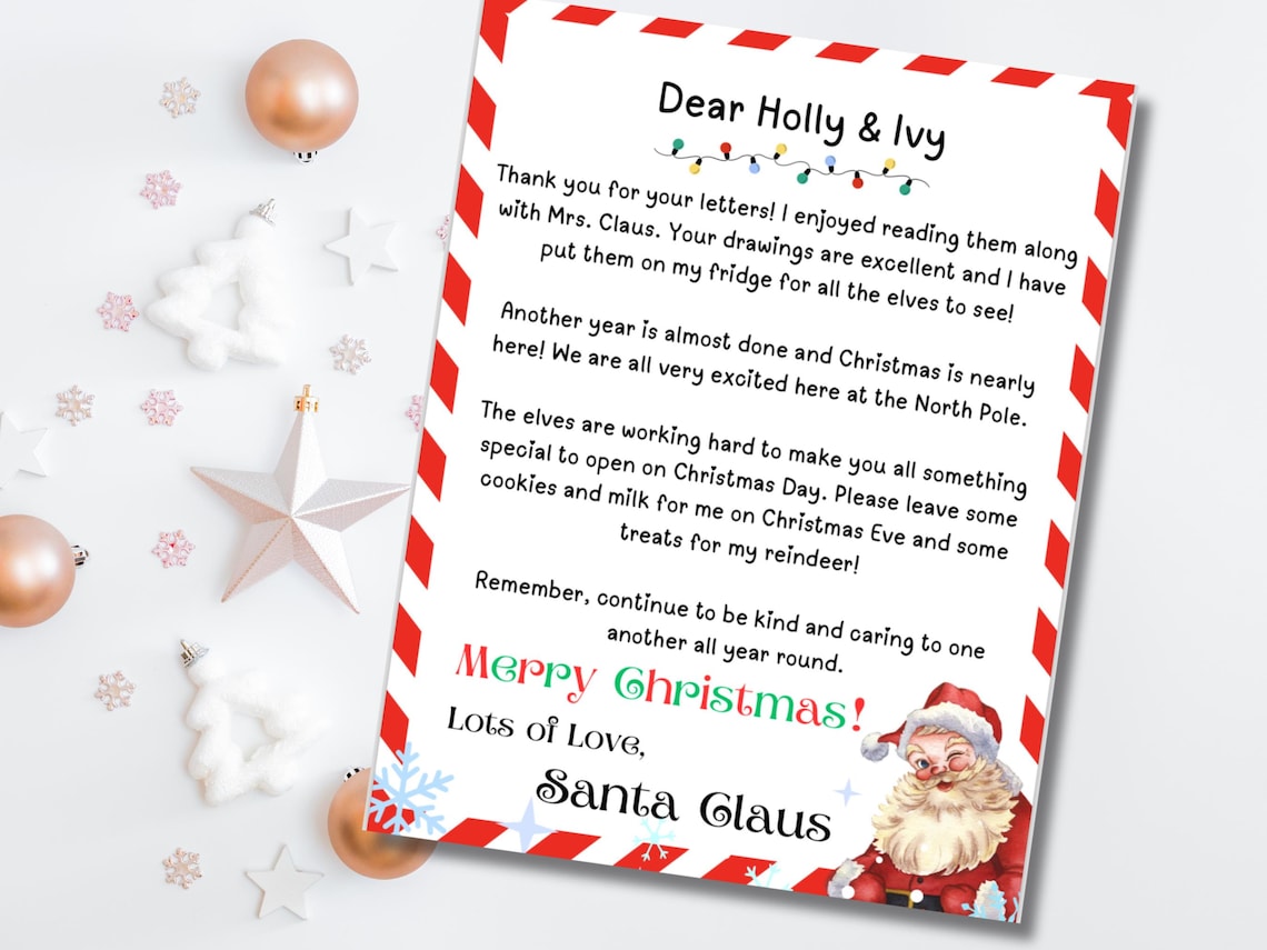 Editable Letter From Santa, Letter From Santa, Note From Santa, Santa ...