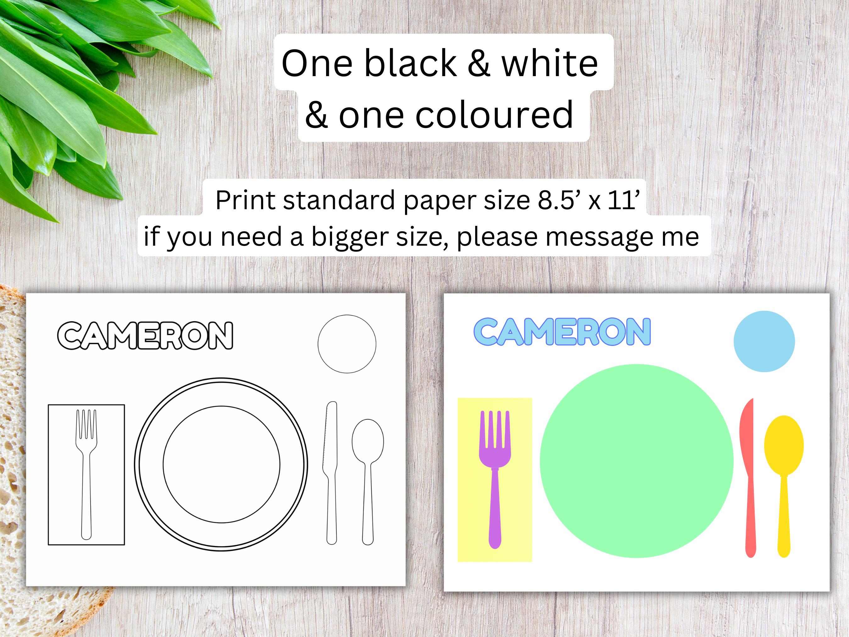 Editable Montessori Placemat, Table Setting Placemat for Kids ...