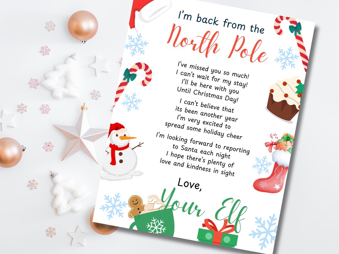 Printable Welcome Back Elf Letter, Elf Welcome Back, Arrival Letter ...