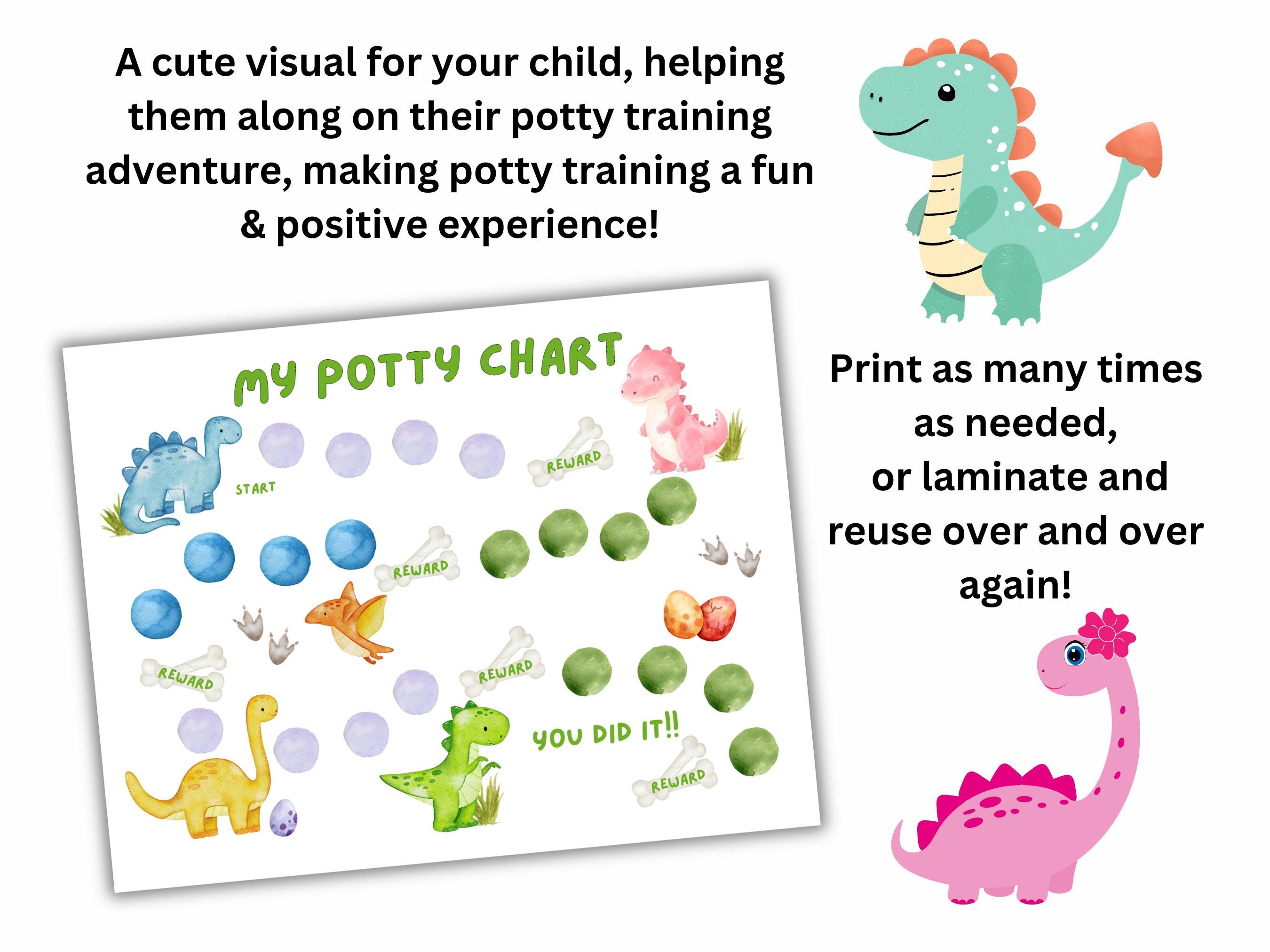 Printable Potty Training Chart, Dinosaur Potty Training, Potty Chart ...