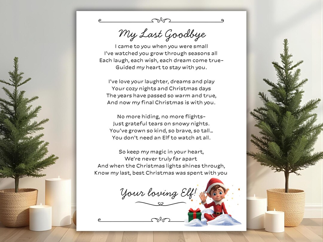 Elf Retirement Letter, Goodbye Letter, Elf Final Departure Letter ...