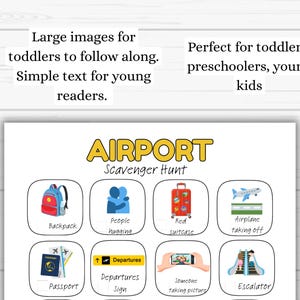 Airport Scavenger Hunt for Kids, Travel Scavenger Hunt, Printable ...