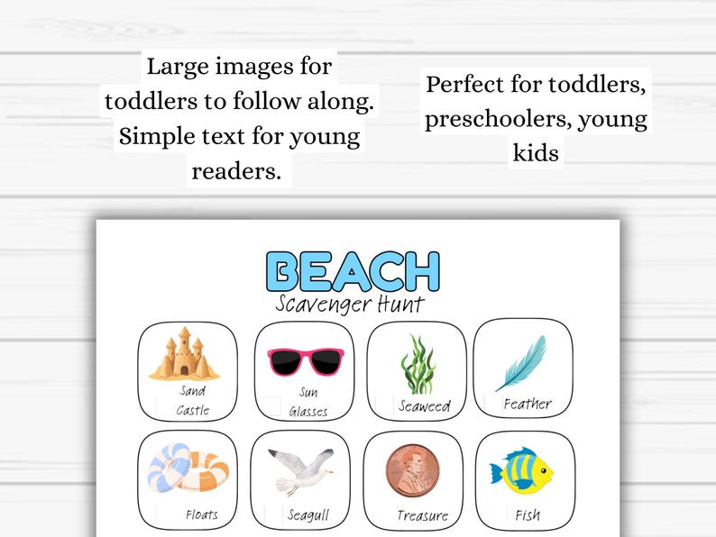 Beach Scavenger Hunt, Outdoor Scavenger Hunt, Summer Hunt, Beach ...