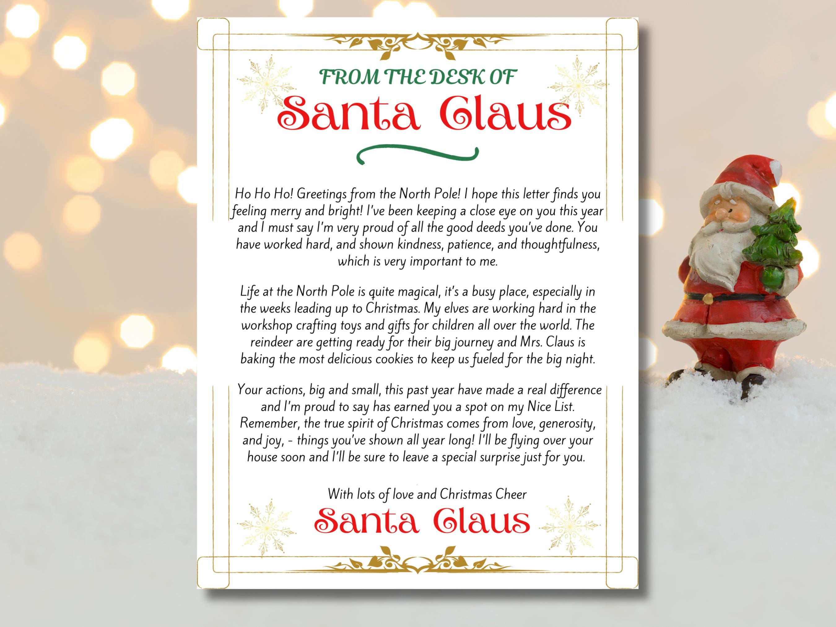 Printable Letter From Santa, Letters From Santa, Note From Santa, Santa ...