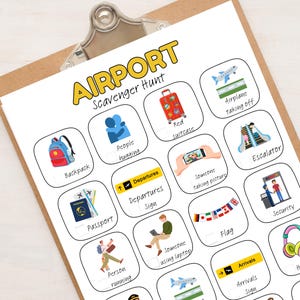 Airport Scavenger Hunt for Kids, Travel Scavenger Hunt, Printable ...