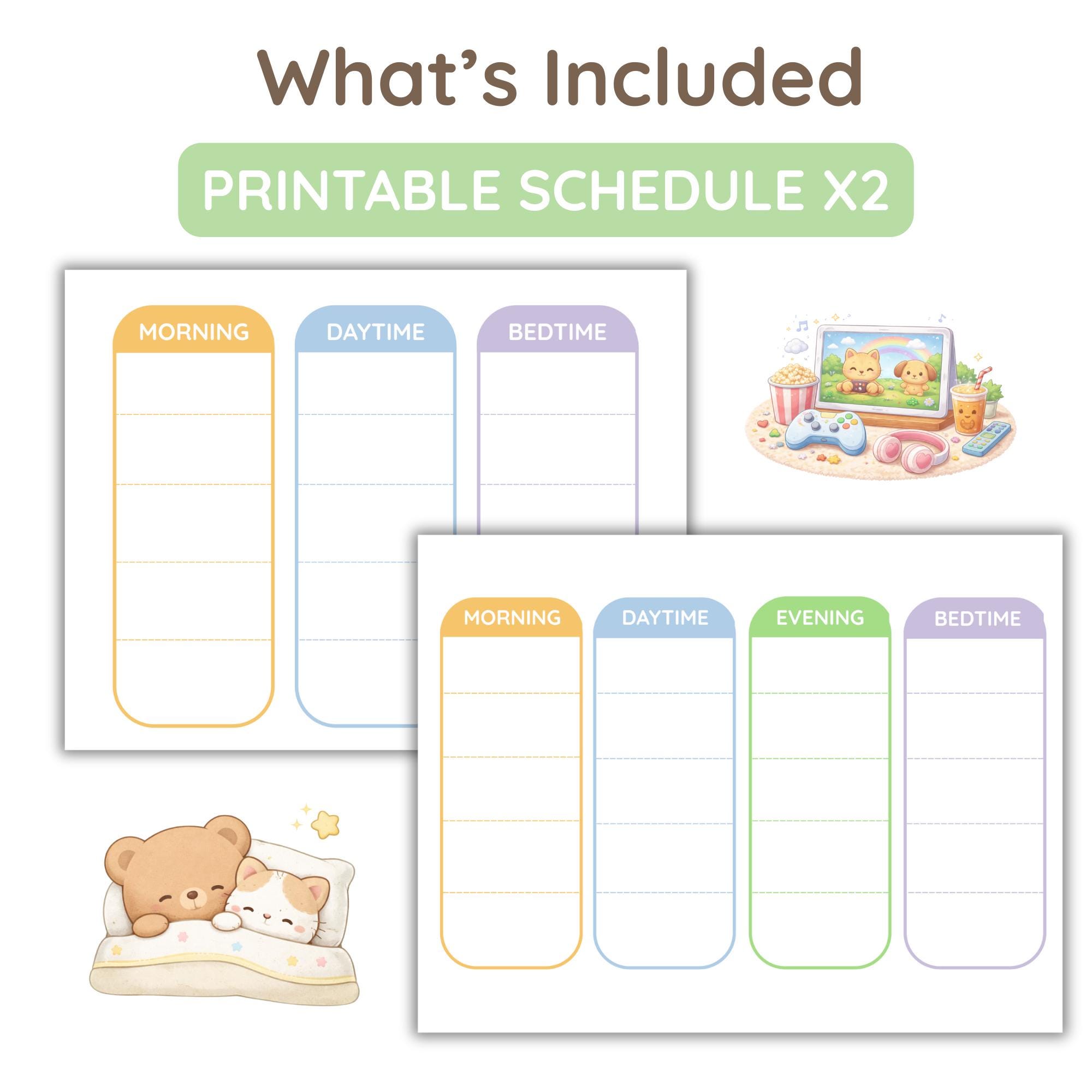 Kids Daily Routine and Chore Clipart Bundle PNG, Visual Schedule for ...