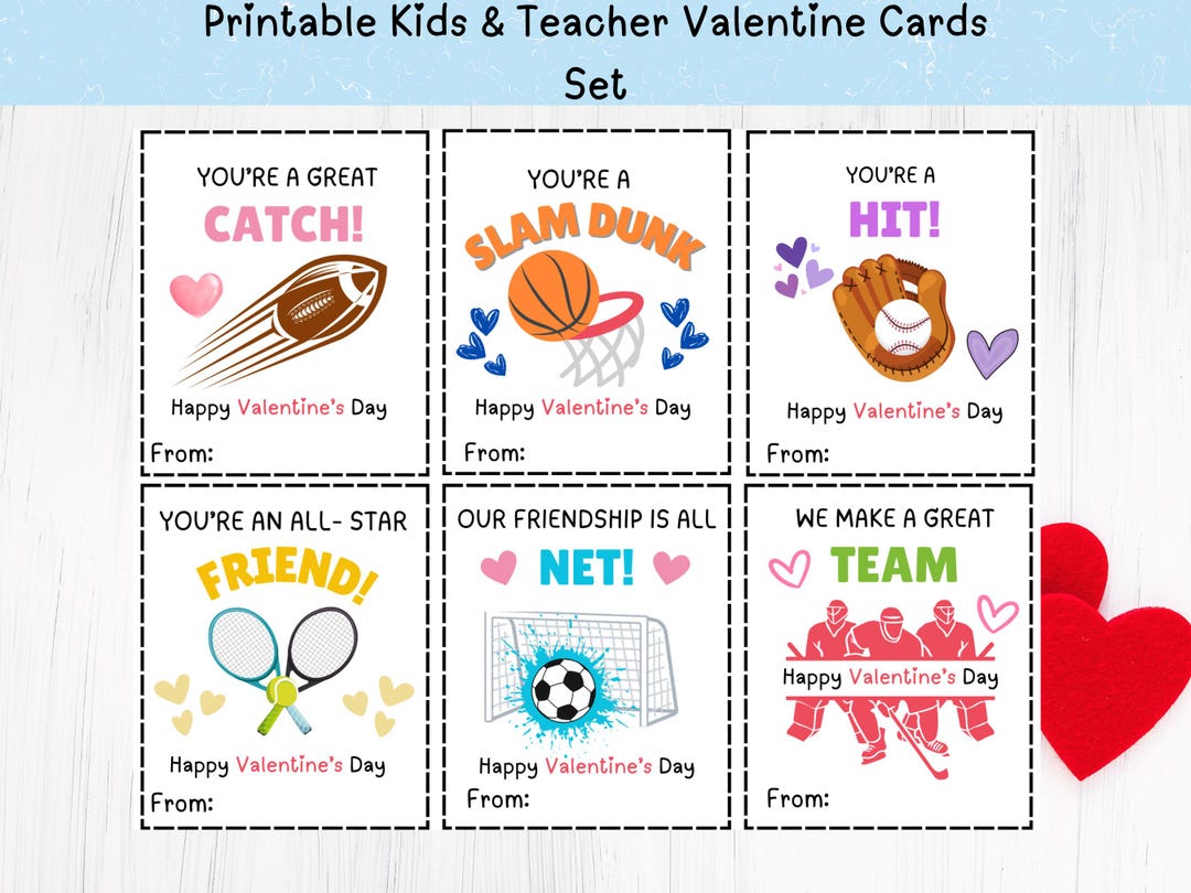 Sport Valentine Cards. Boys Valentine Cards. Girls Valentine Cards ...