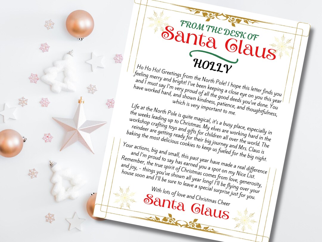 Editable Letter From Santa, Letter From Santa, Santa Letter, Official ...