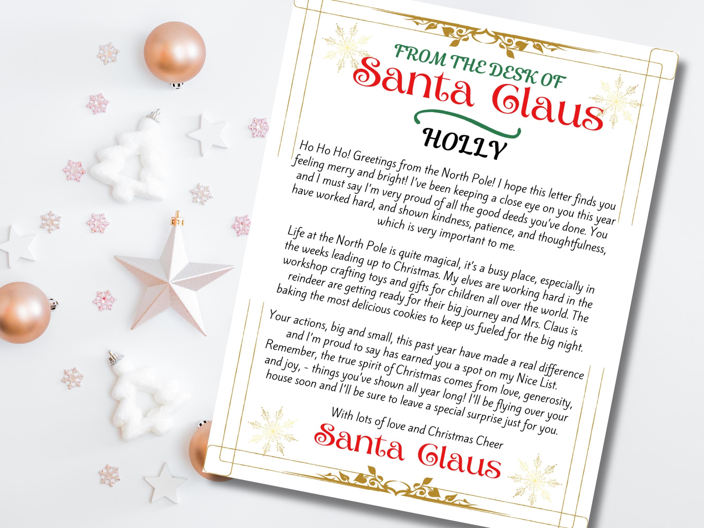 Editable Letter From Santa, Letter From Santa, Santa Letter, Official ...