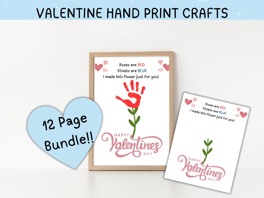 Valentine Handprint Craft, Valentine Day Handprint Art, Handprint Craft ...