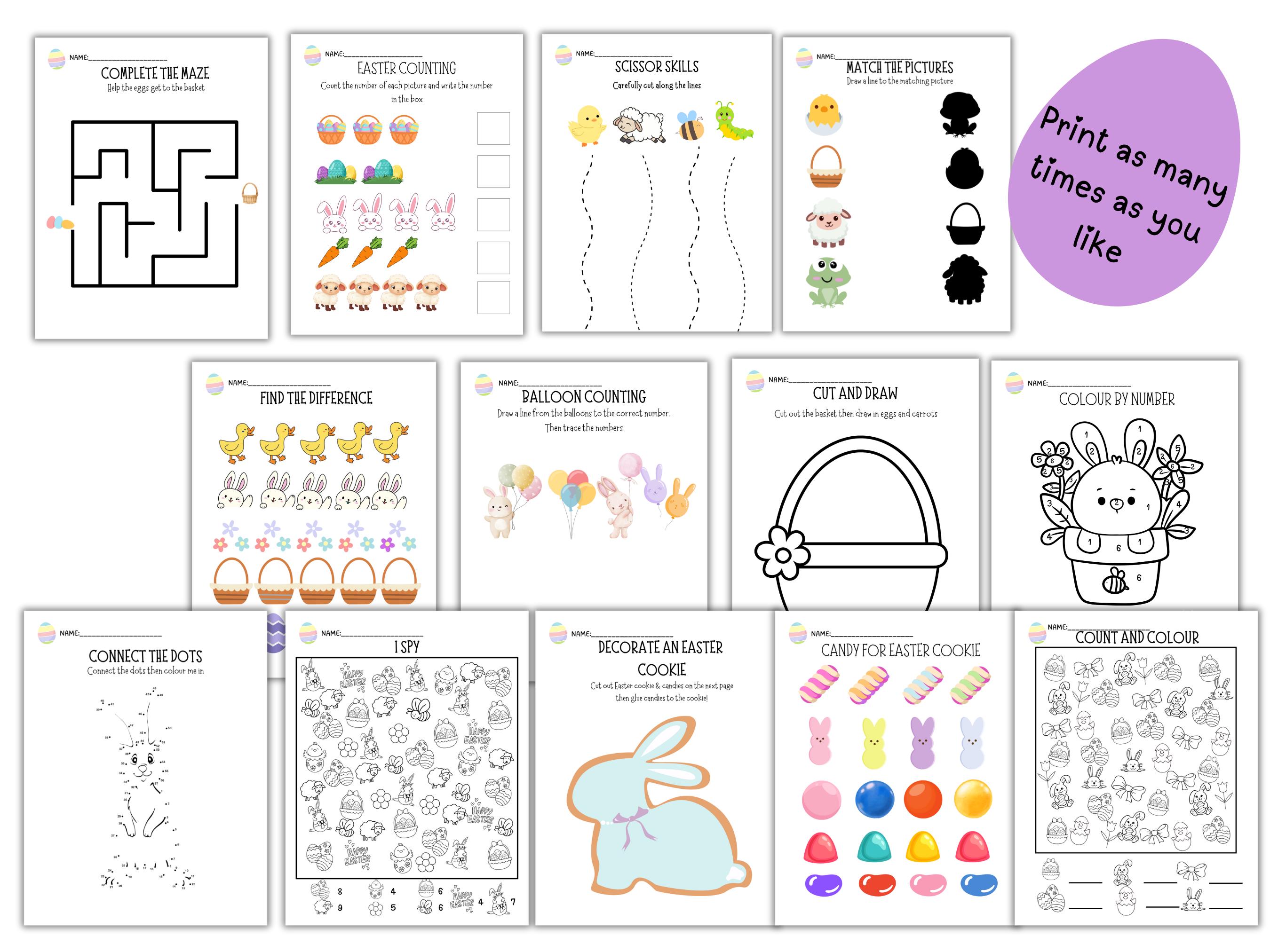Easter Worksheets, Tracing Worksheets, Toddler Worksheets, Prek ...