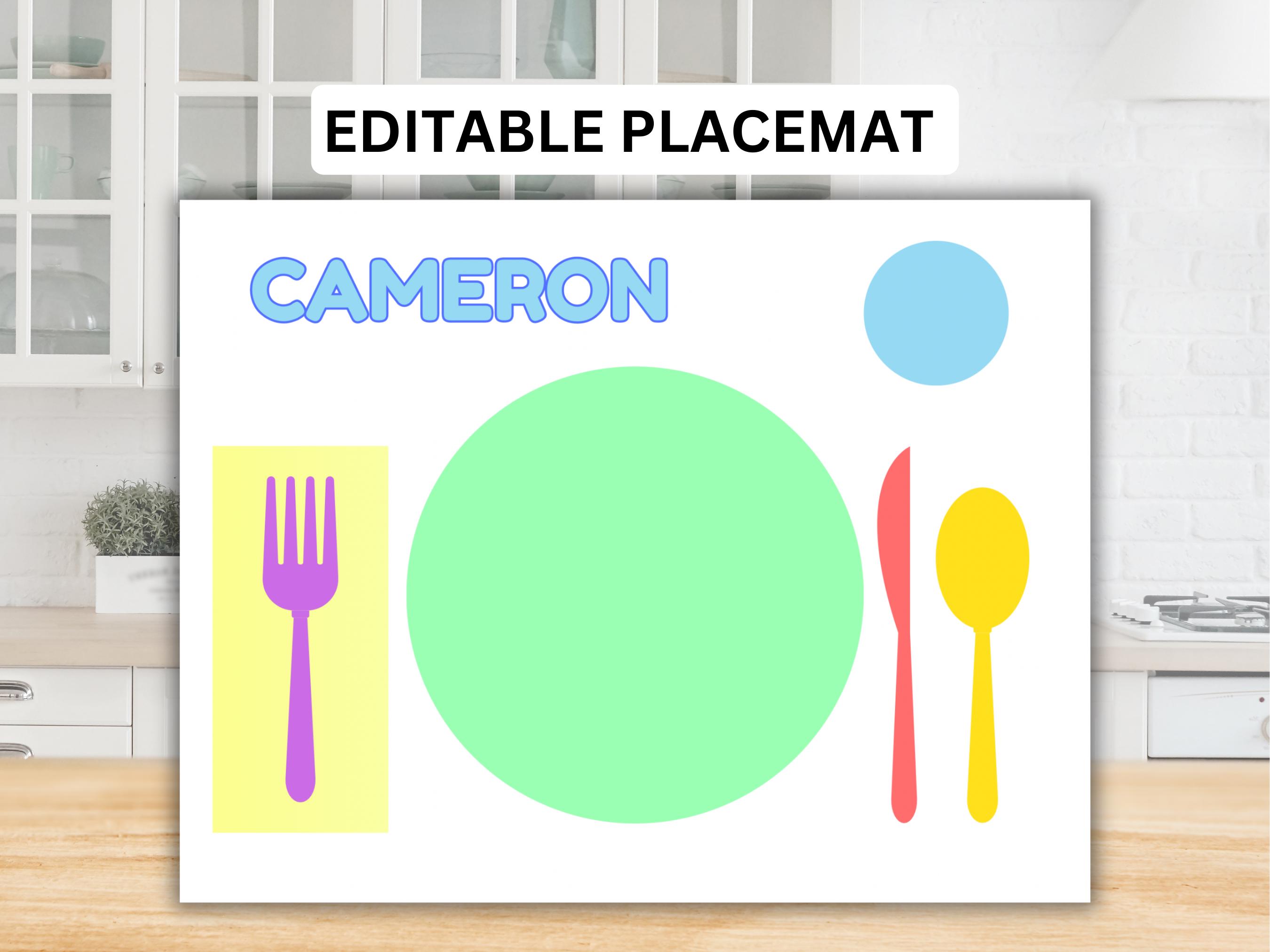 Editable Montessori Placemat, Table Setting Placemat for Kids ...