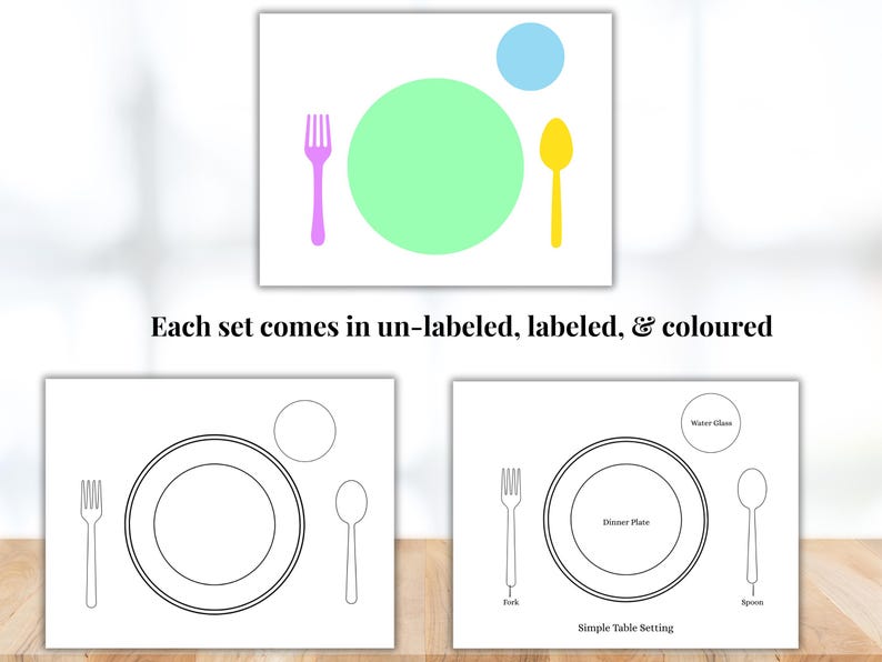 Montessori Placemat, Table Setting Placemat Printables for Kids ...