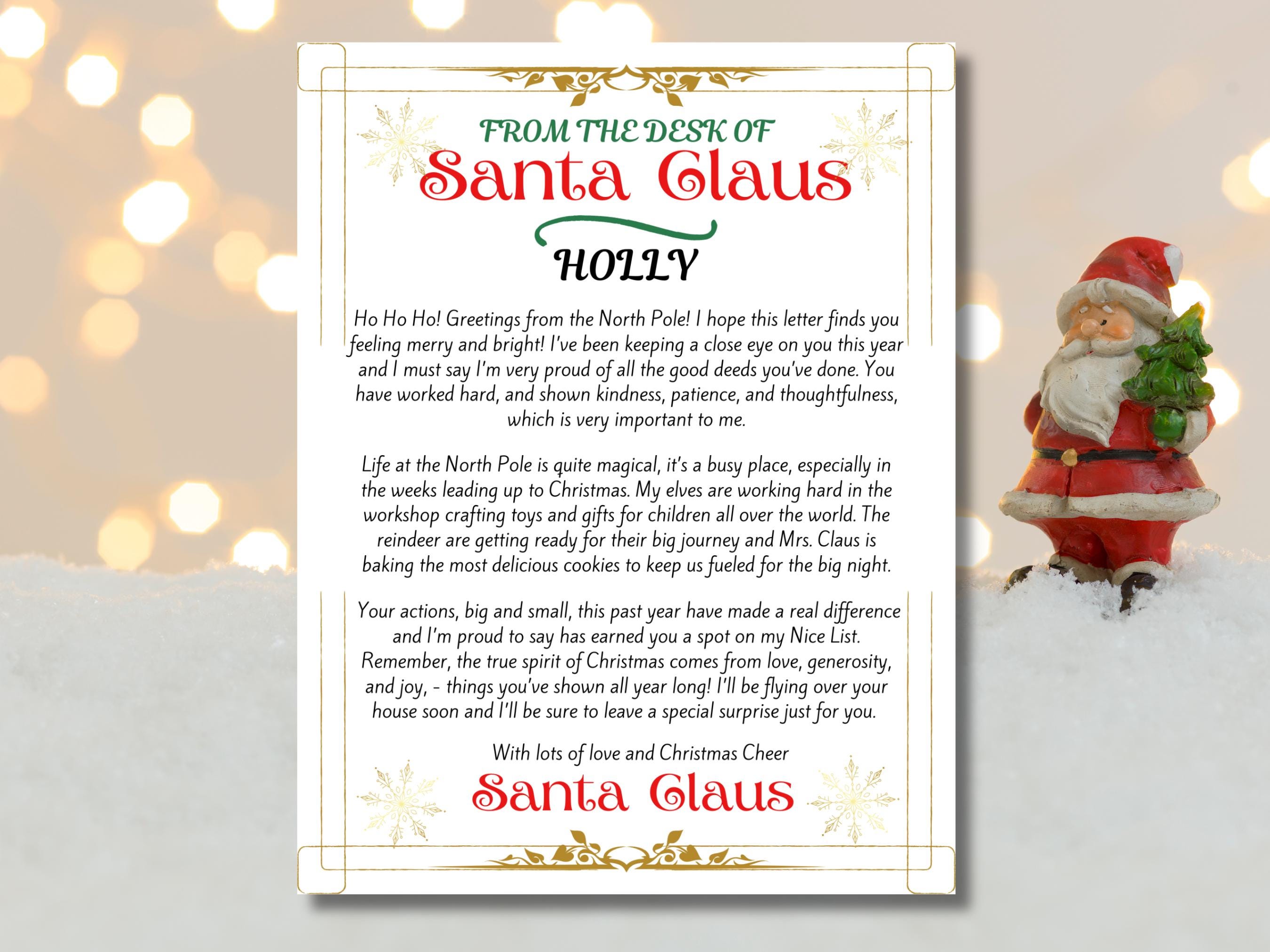Editable Letter From Santa, Letter From Santa, Santa Letter, Official ...