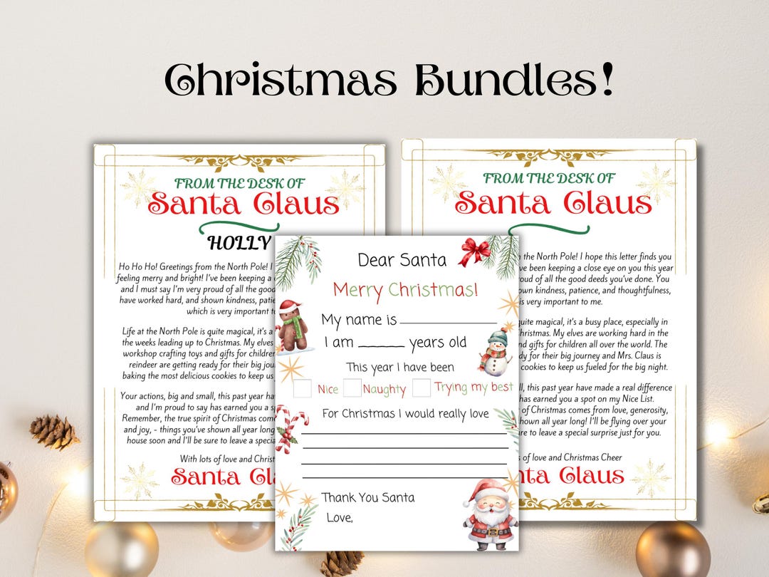 Letter to Santa Bundle, Letter From Santa Bundle, Letters to Santa ...