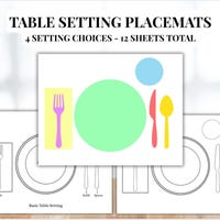 Printable Placemat Montessori Simple Design Fork and Spoon - Digital ...