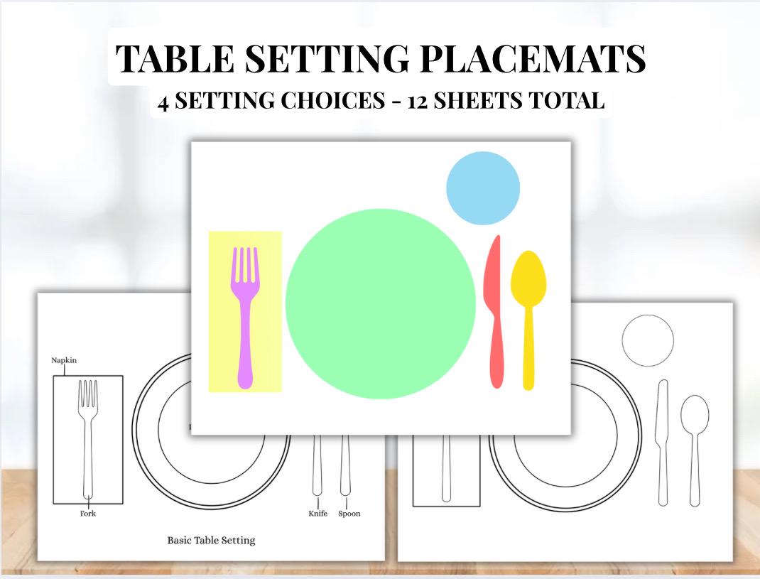 Montessori Placemat, Table Setting Placemat Printables for Kids ...
