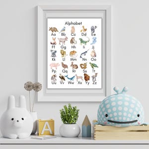 Alphabet Chart, Animal ABC Poster, Animal Alphabet, Watercolor Alphabet ...