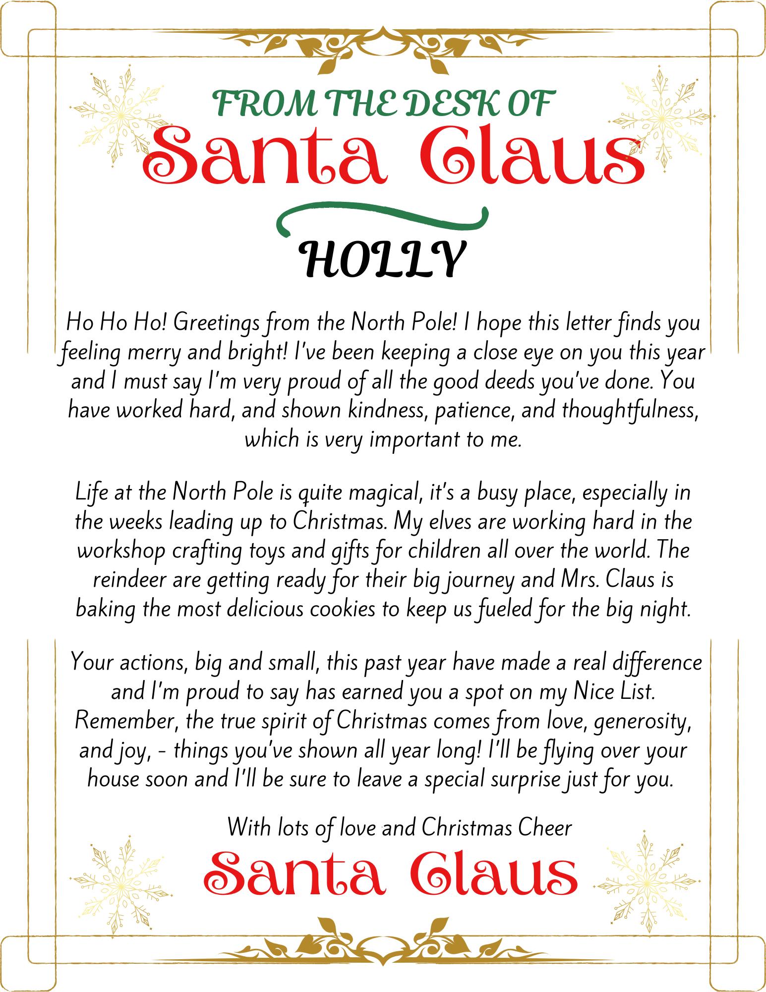 Editable Letter From Santa, Letter From Santa, Santa Letter, Official ...